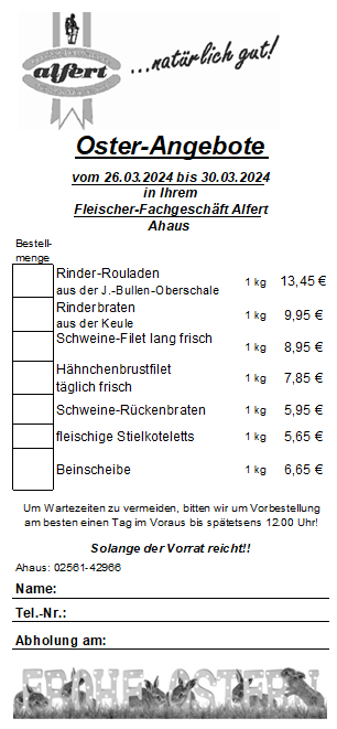 Angebot der Woche | Qualitätsfleischerei Alfert