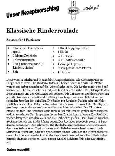 Rezeptvorschläge | Qualitätsfleischerei Alfert