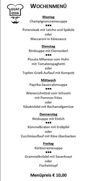 Mittagsmenü & Speisekarte - Menü & Speisekarte