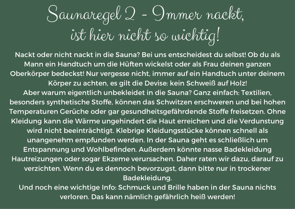 Saunaregeln | Garten-Zeitlos